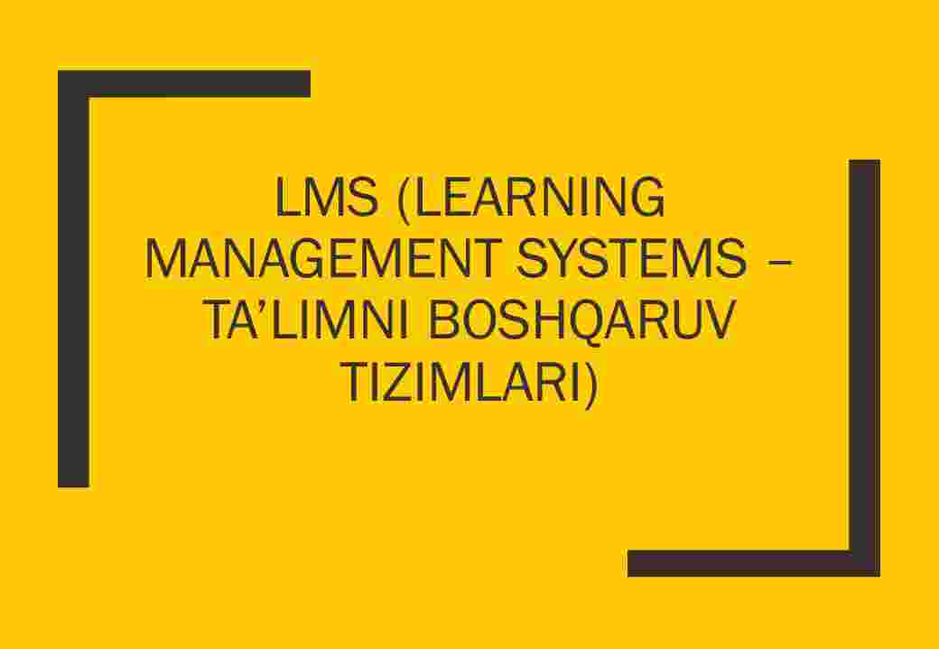 LMS (Learning Management Systems — ta’limni boshqaruv tizimlari) - Alldata