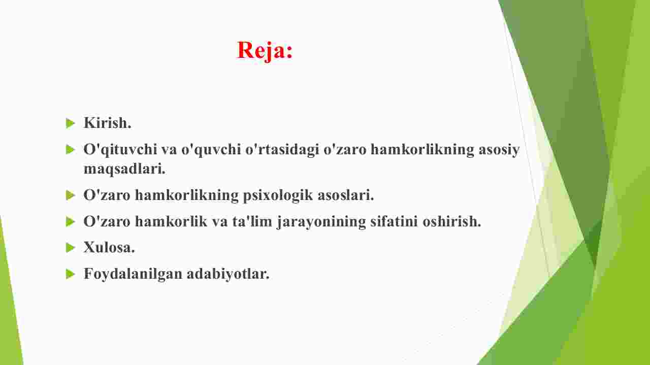 Tarbiyachi o’qituvchi va o’quvchilarning o’zaro hamkorligi - Alldata